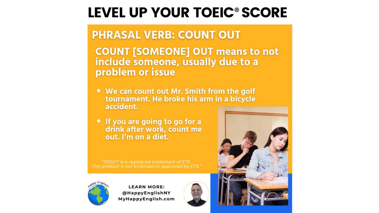 TOEIC Phrasal Verb Lesson - Count (Someone) Out