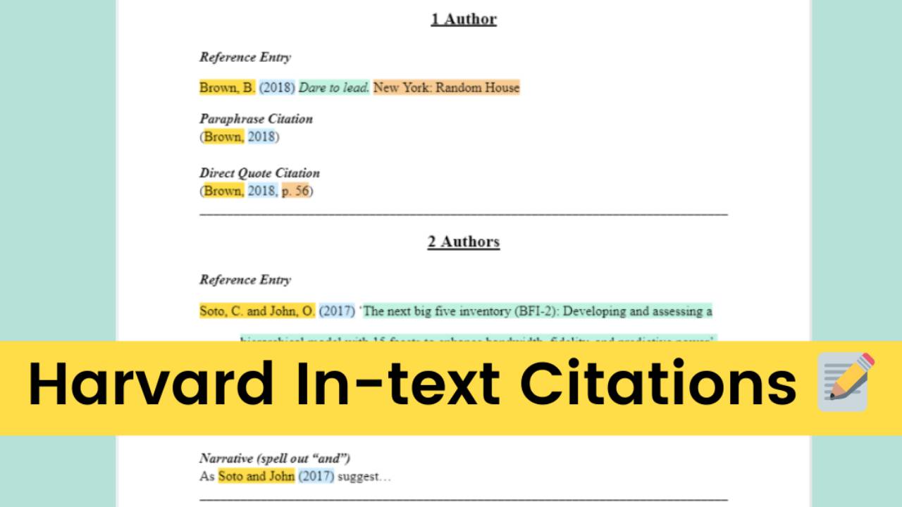 📝 Harvard In-Text Citations