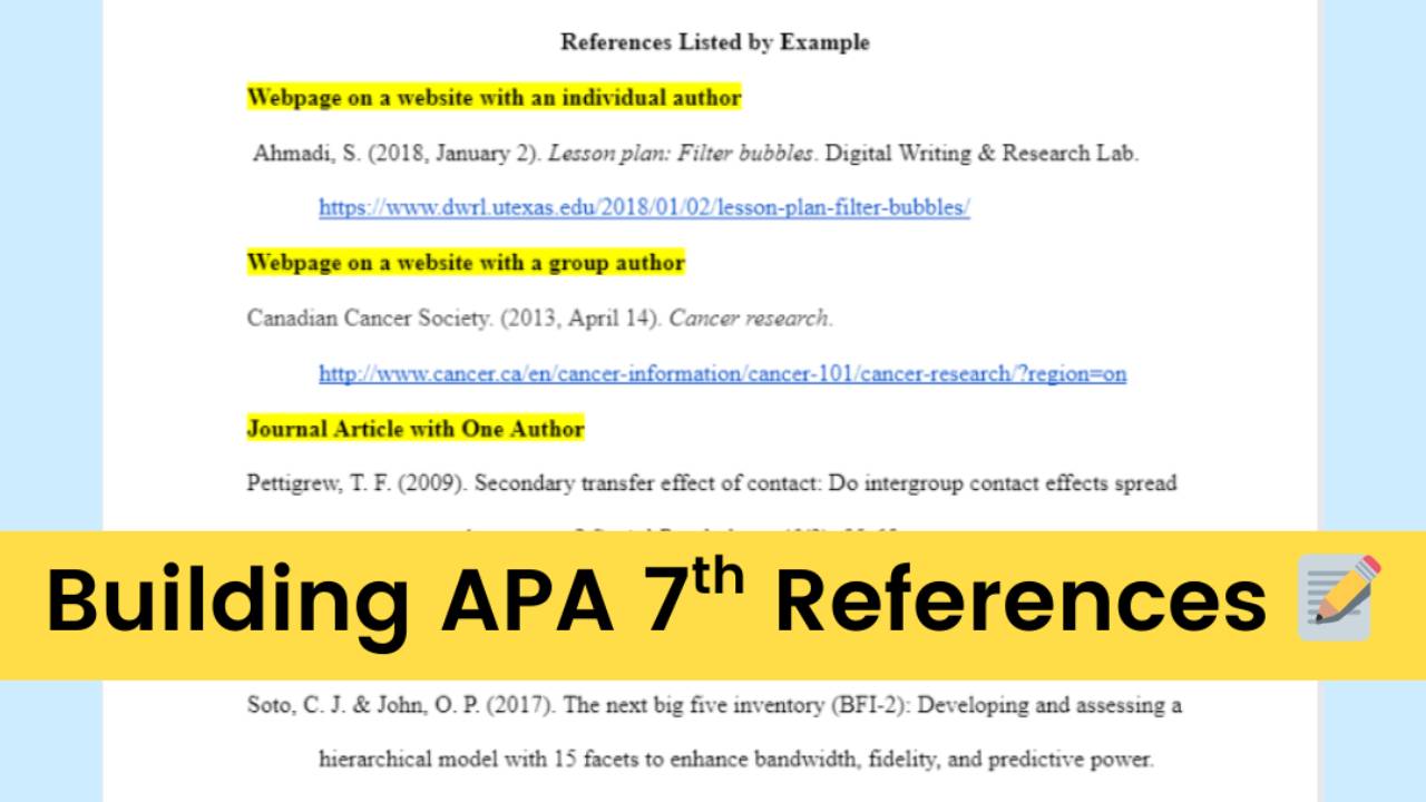 📝 APA 7th Reference Building