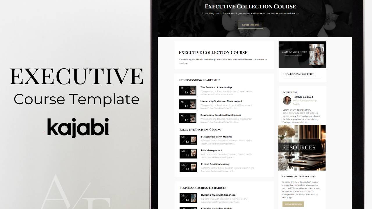 Executive Kajabi CourseTemplate