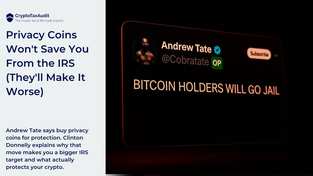 Privacy Coins Won't Save You From the IRS | CryptoTaxAudit
