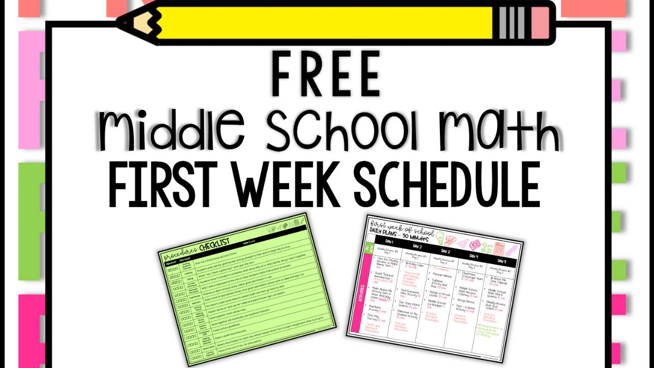 First Week Lesson Plans for Middle School