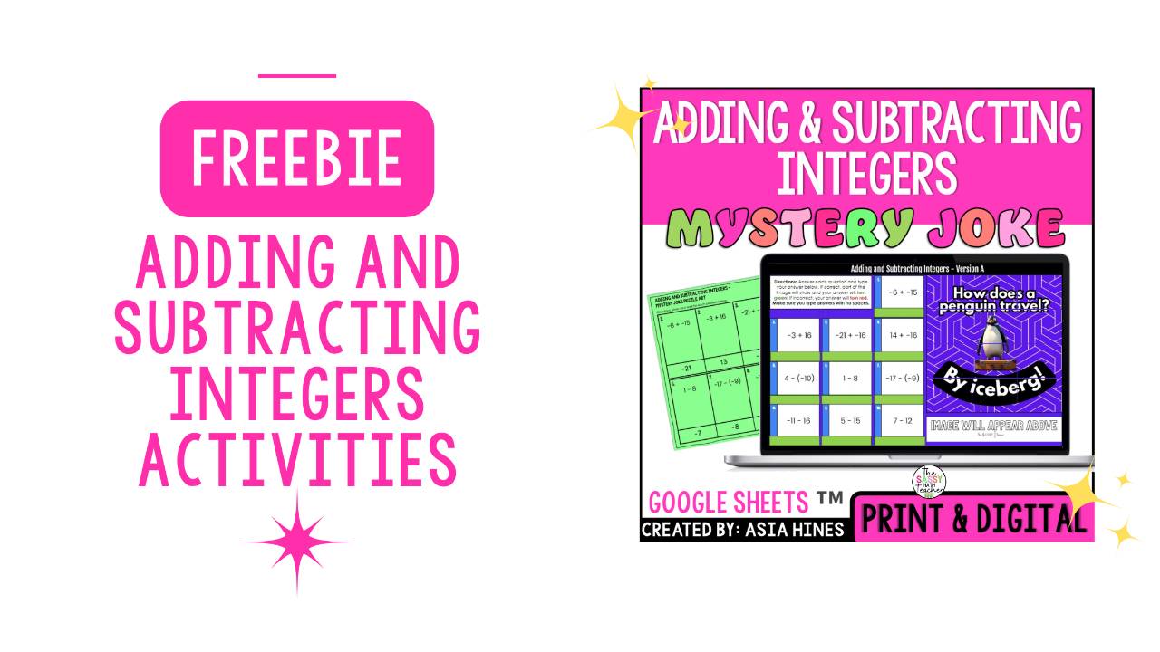 Integer Operations Free Digital Activities for Middle School