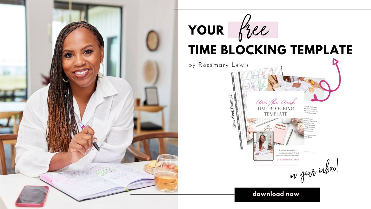 Win the Week Time Blocking Template | Rosemary Lewis