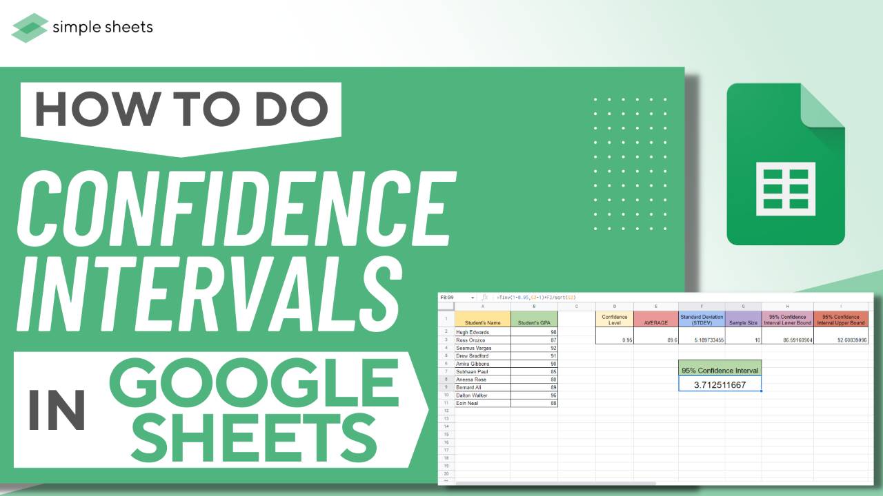 Beginners Guide: How To Do Confidence Intervals In Google Sheets
