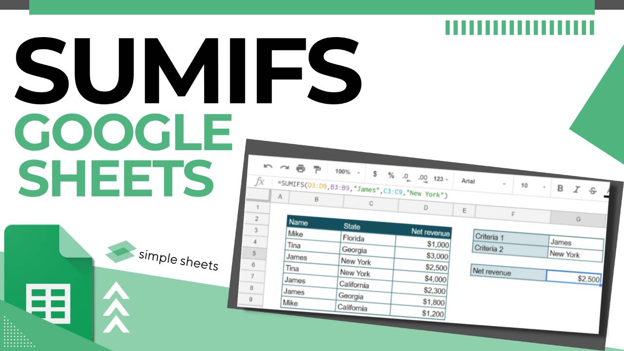 The SUMIFS Google Sheets Function: Everything You Need To Know