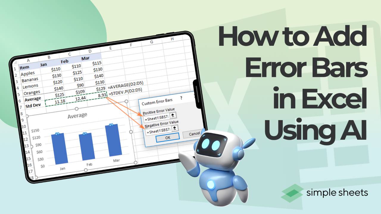 How To Add Error Bars in Excel Using AI: The Complete Guide