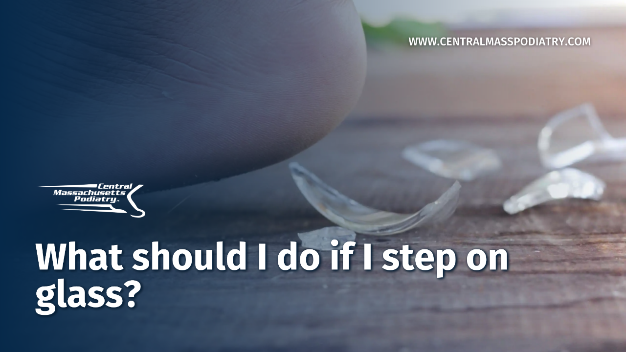 What should I do if I step on glass?