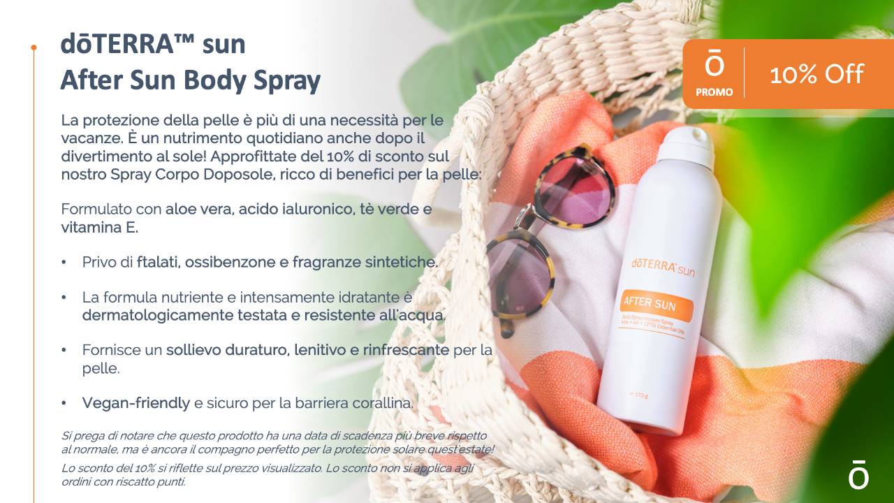 Sun After Sun Body Spray Cura Naturale per la Tua Pelle e Esposizione