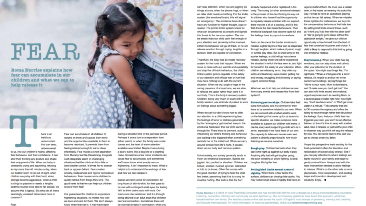 Fear: how to help your children release it