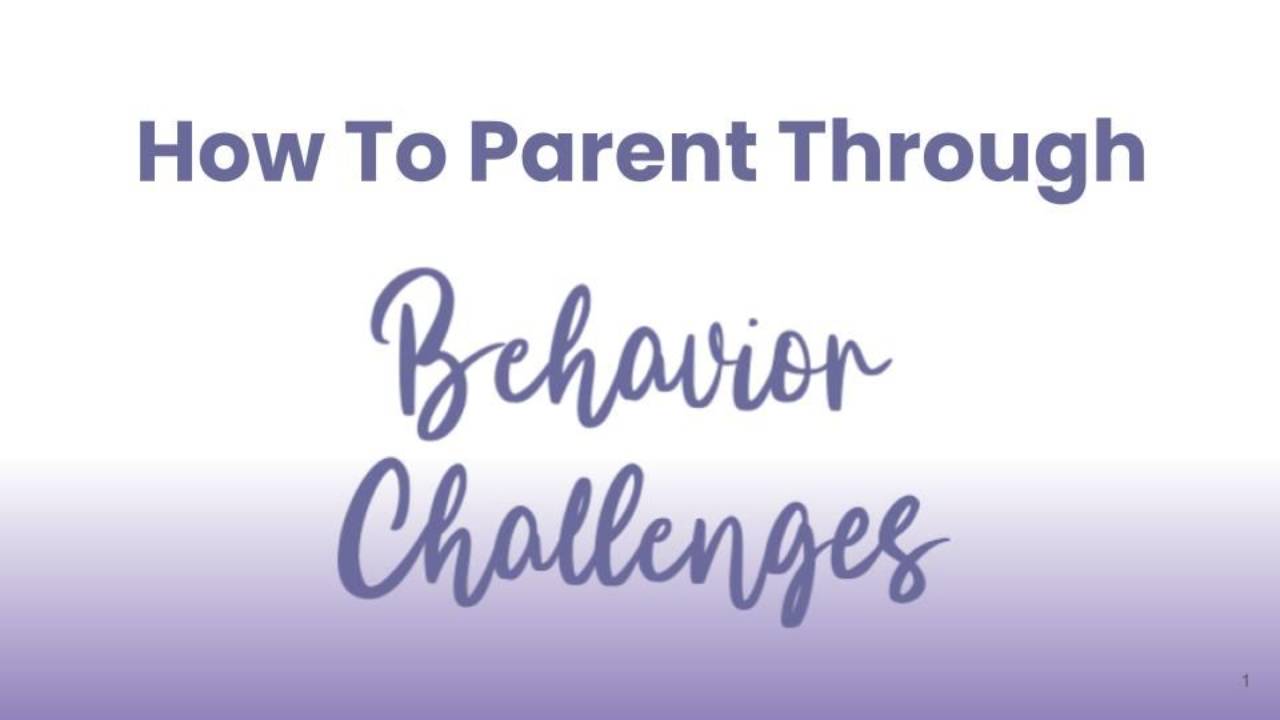 Parenting Through Behavior Challenges Workshop