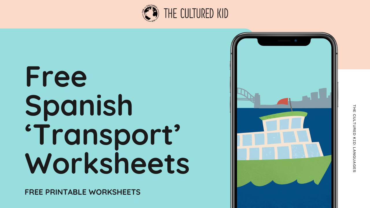 Free Printable - Spanish for Kids Transport Worksheet
