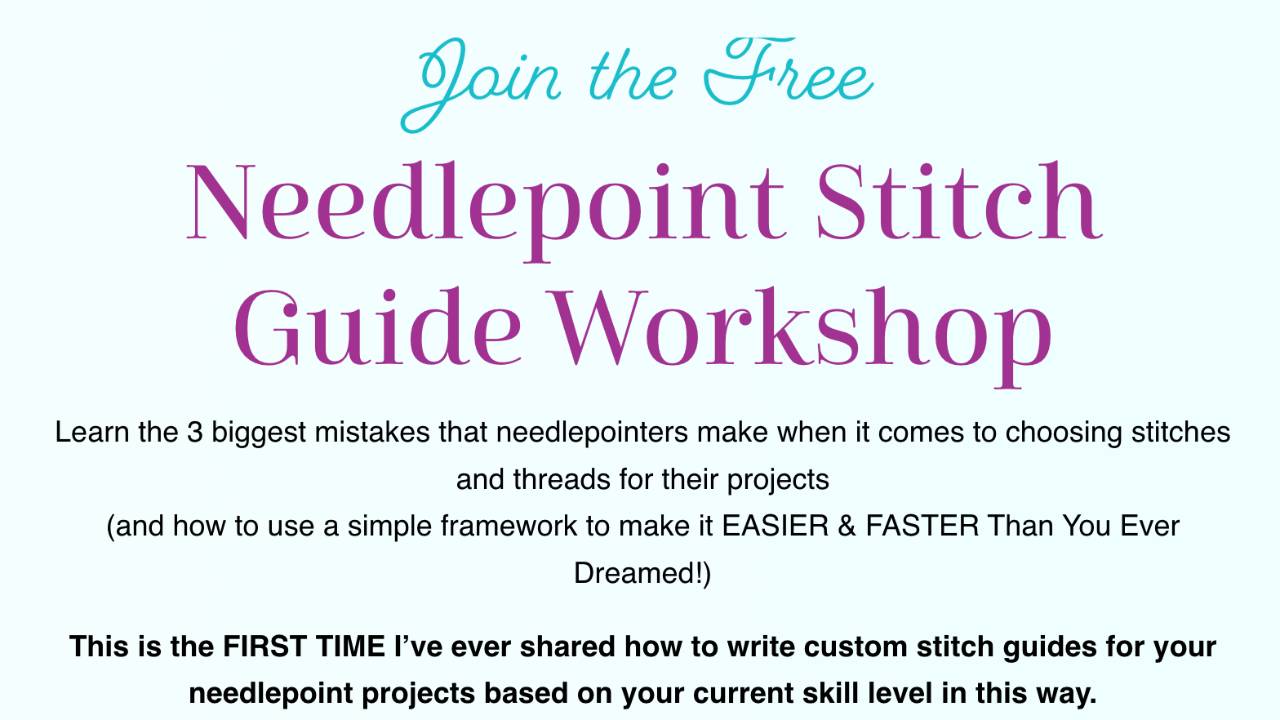 Join the Free Needlepoint Stitch Guide Workshop