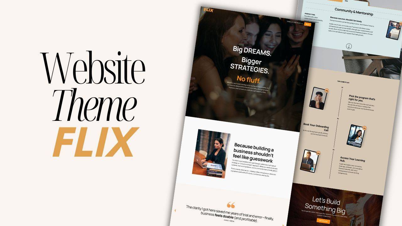 Kajabi Template | Flix Website Theme for Memberships