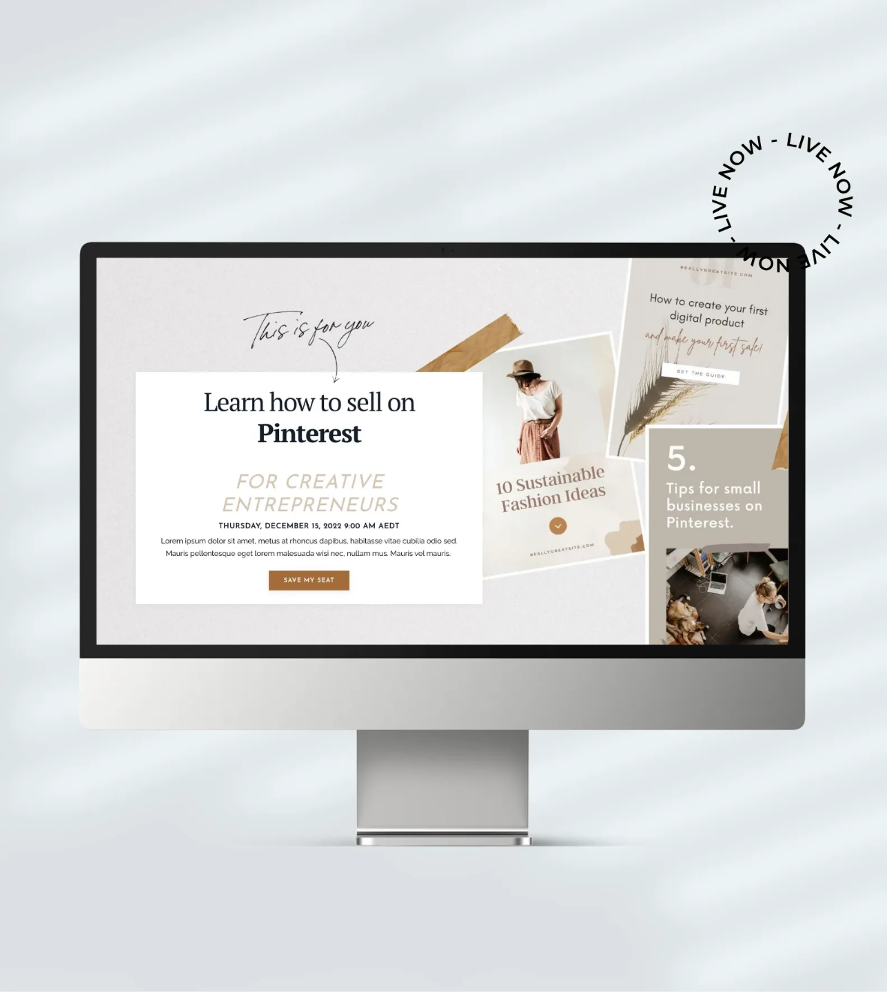 Just Jenny Webinar Template | Kajabi Premium Page Template