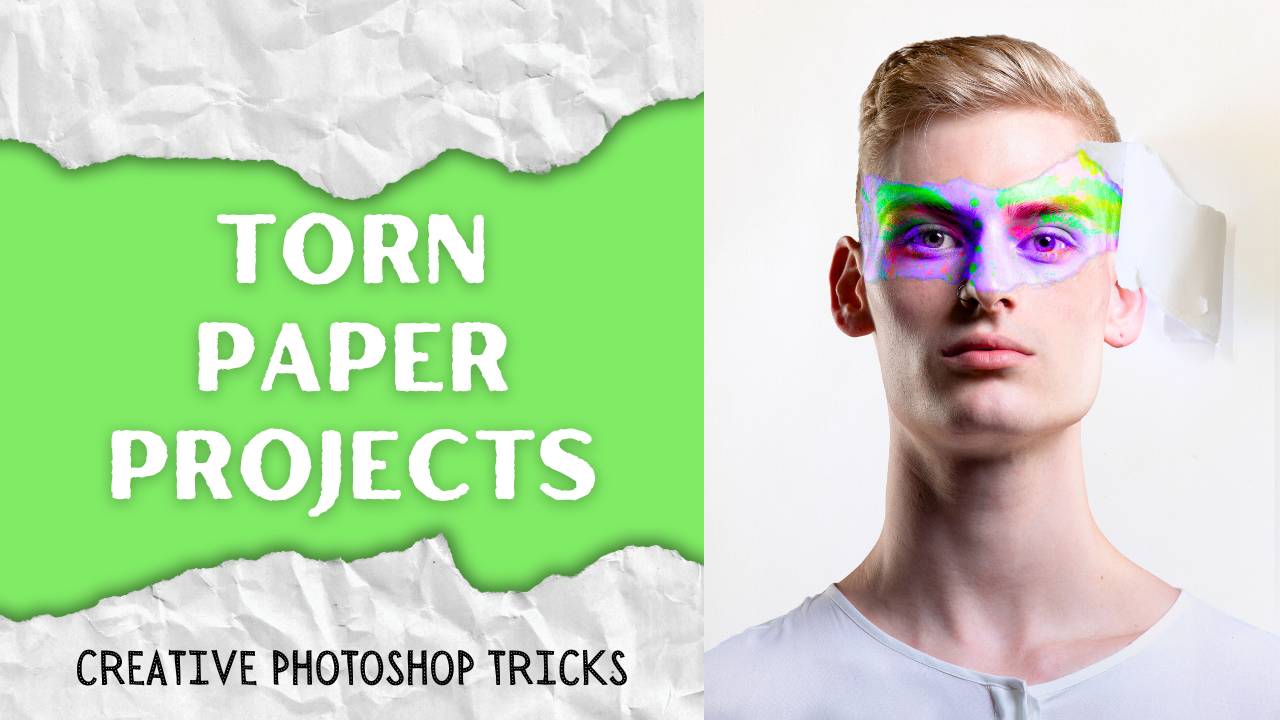 Torn paper effects: Creative photography and Photoshop project