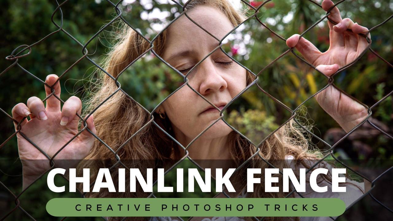 Chainlink fence portrait illusion: Photography and Photoshop project