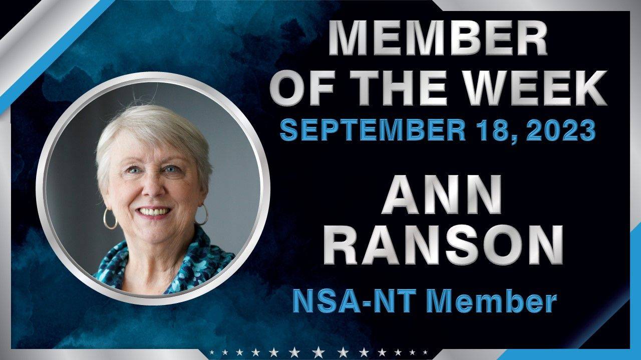 NSA-North Texas Member of the Week September 18th Ann Ranson