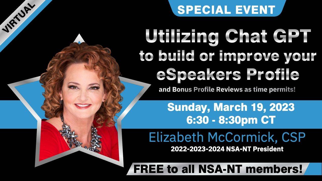 20230319 Special Event with Elizabeth McCormick, CSP - Members Only