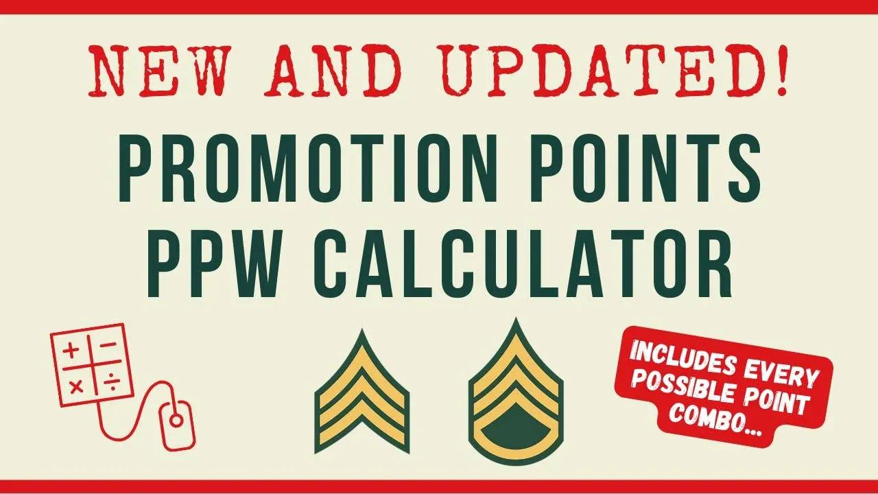 Promotion Points (PPW) Calculator