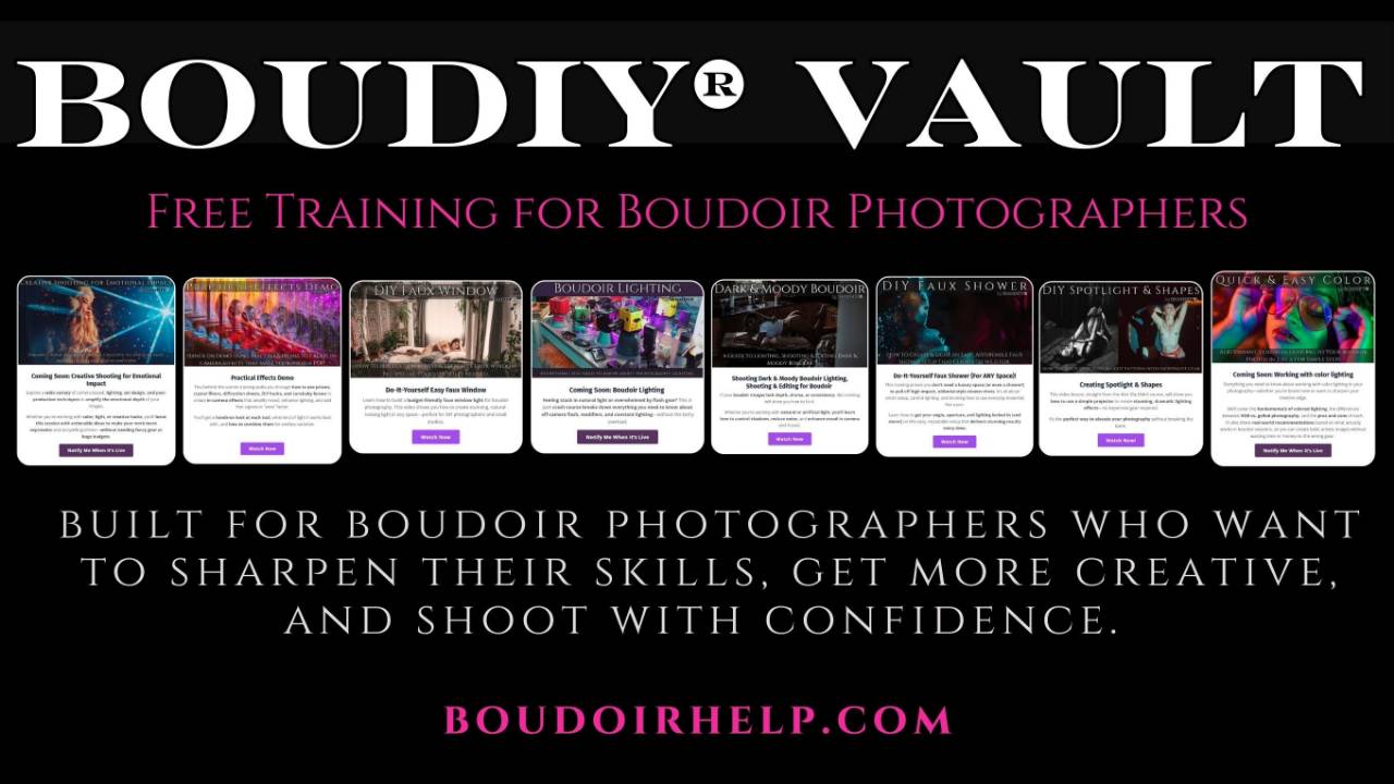 BouDIY® Vault: Free Boudoir Training Videos for boudoir photographers
