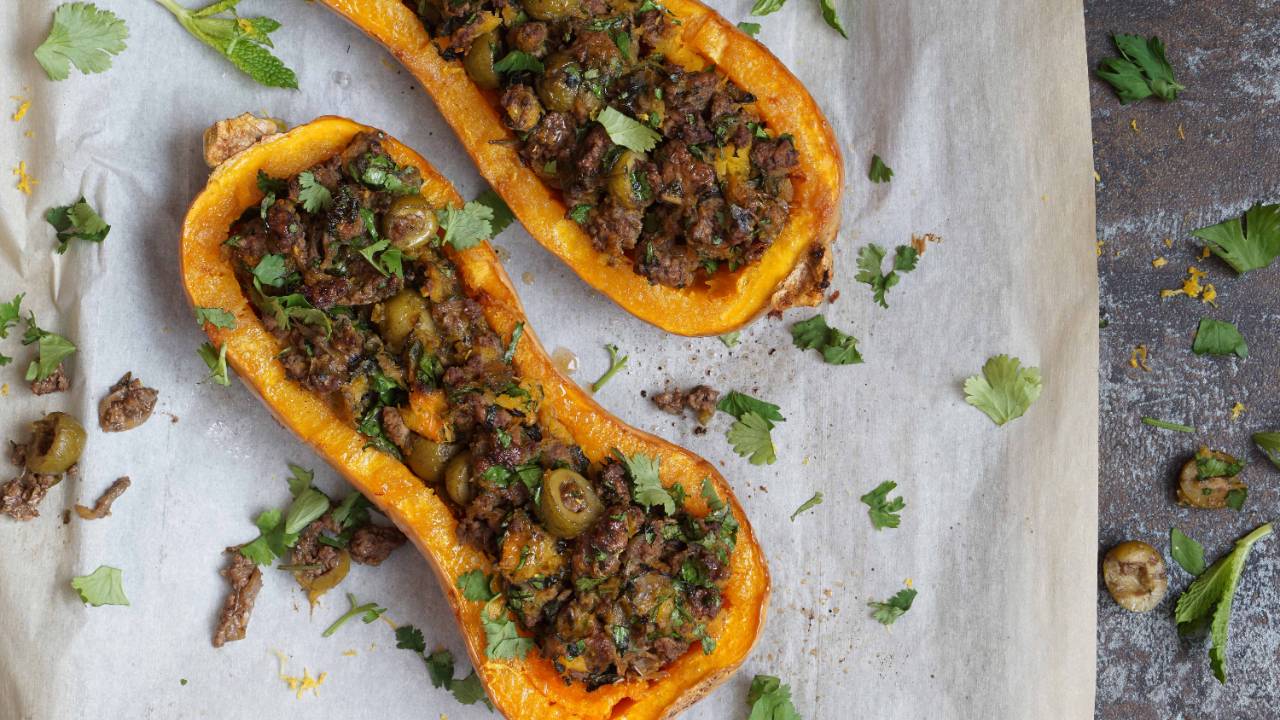 Lamb Stuffed Butternut Boats