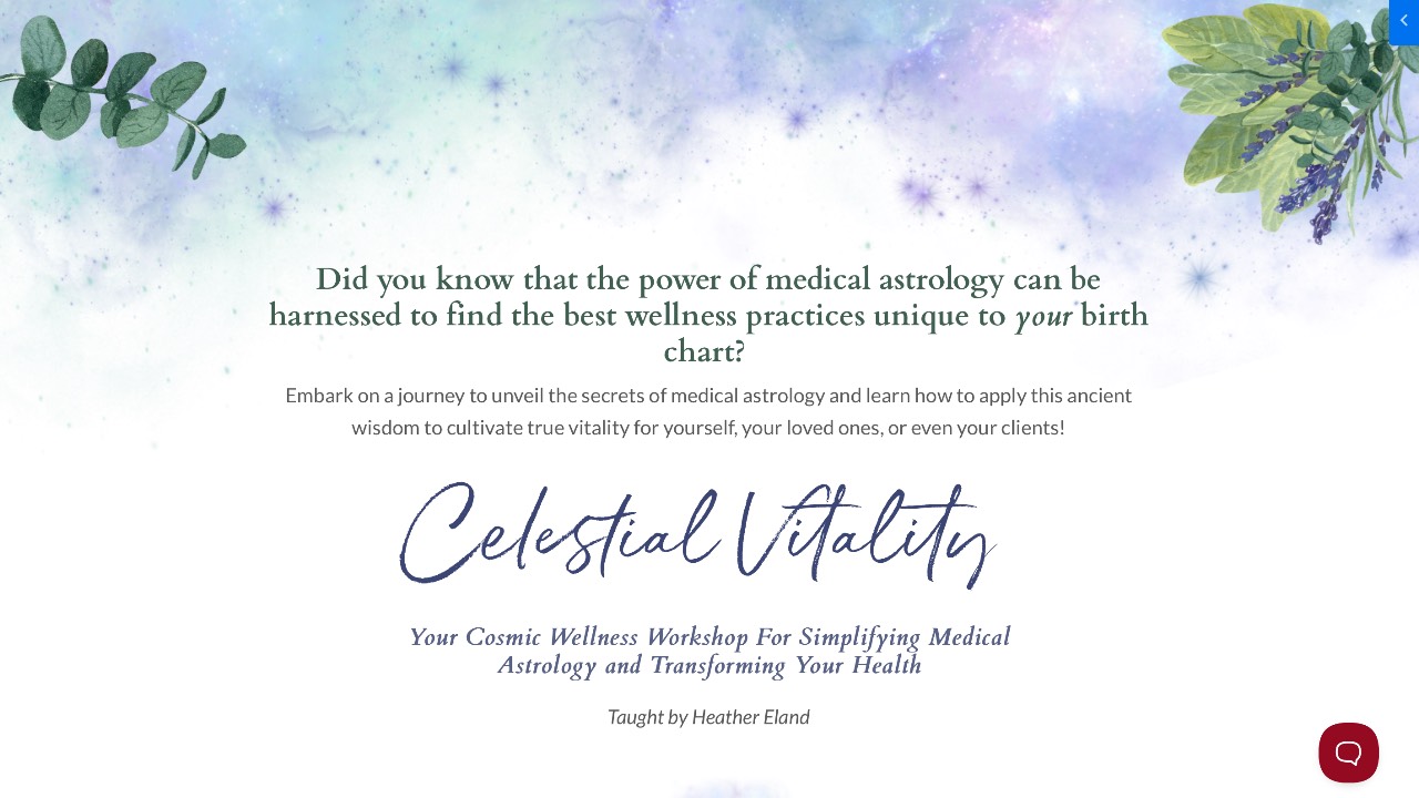 Celestial Vitality | Medical Astrology Workshop