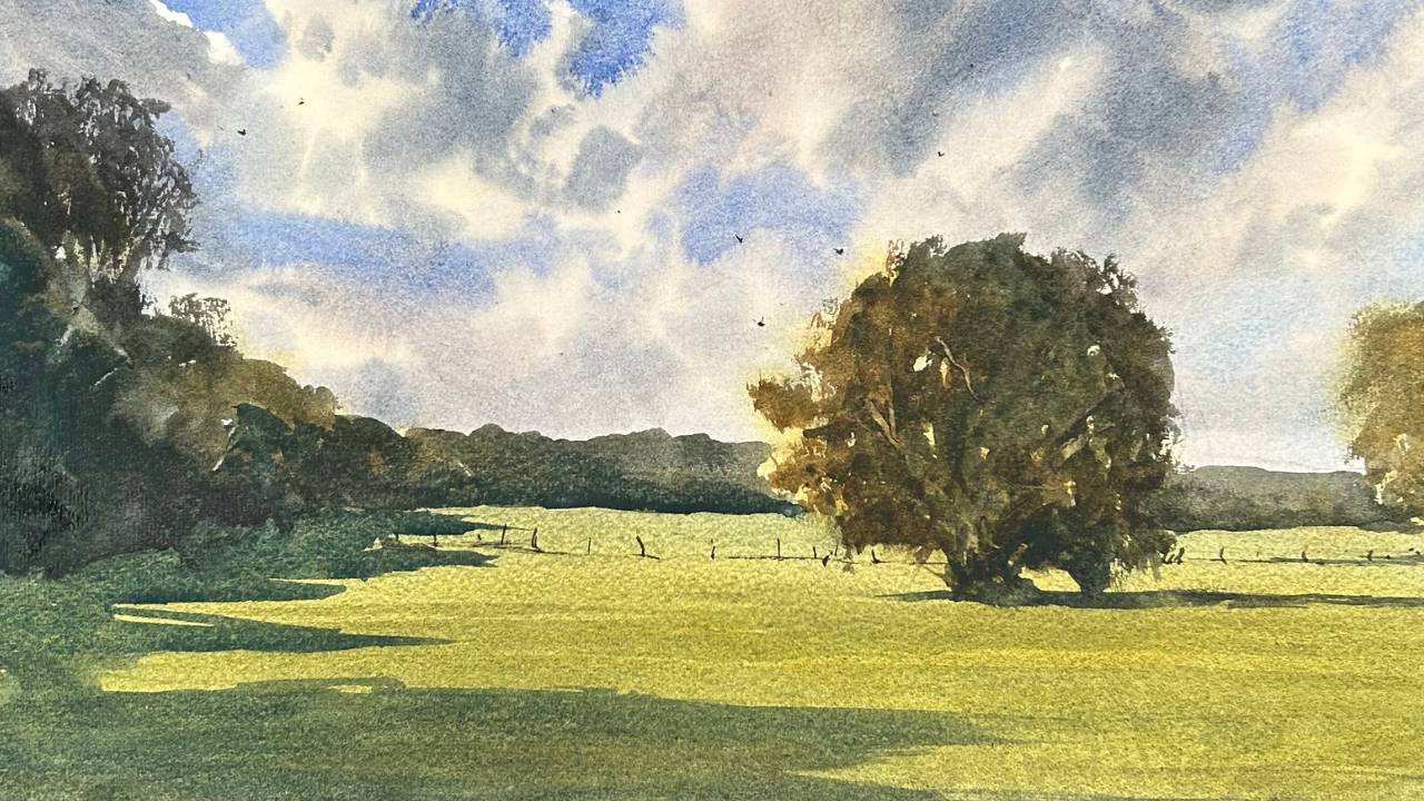 Paint This Glowing Landscape In Watercolor Step By Step