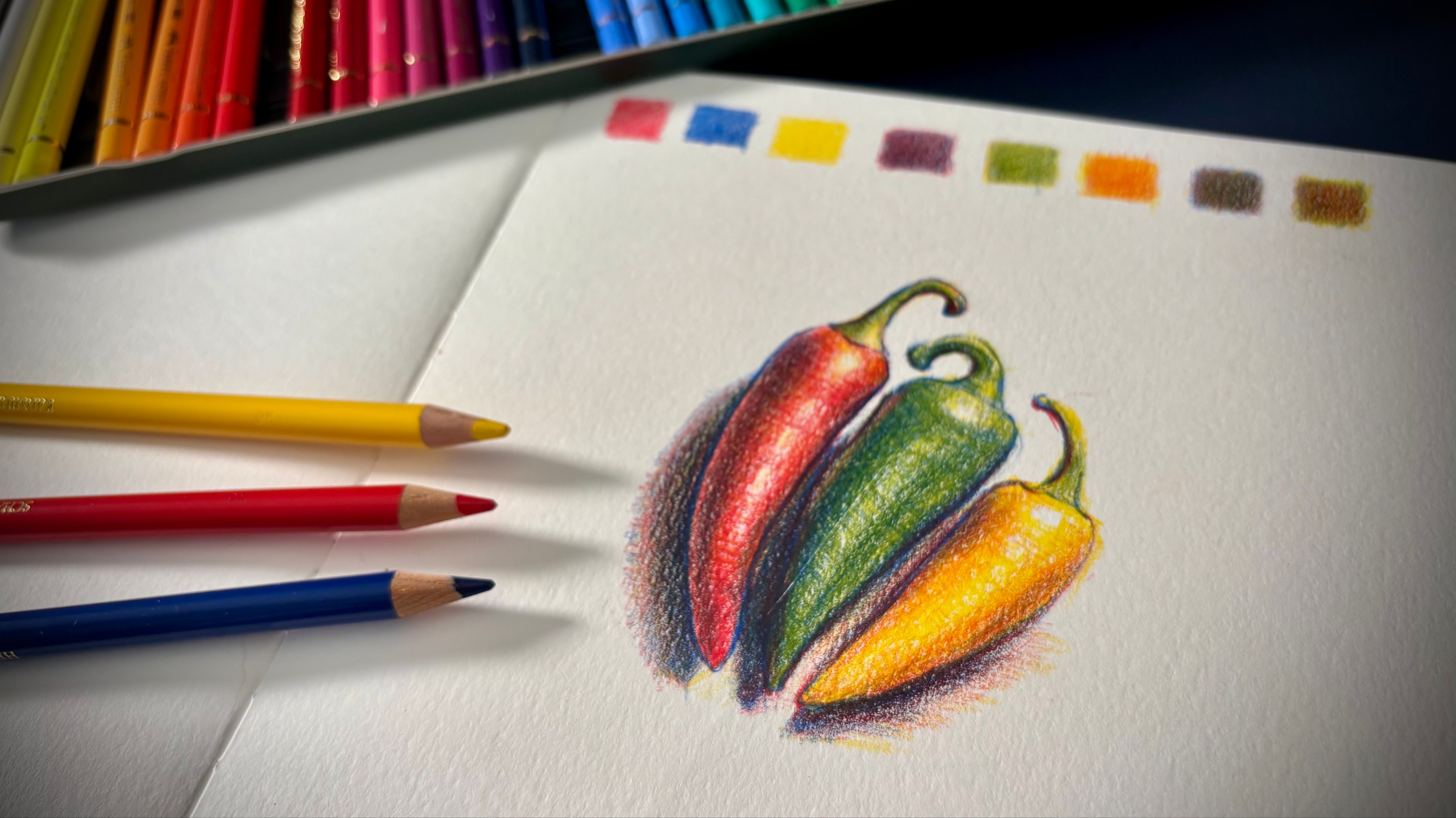 Coloured Pencil Sketching Project with Just Three Pencils!