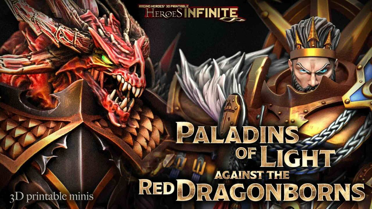 Paladins of Light against the Red Dragonborns by Heroes Infinite