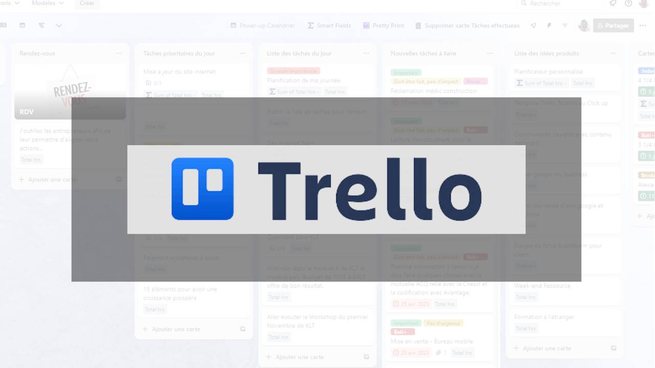 Formation optimiser la gestion de son temps avec Trello - construction