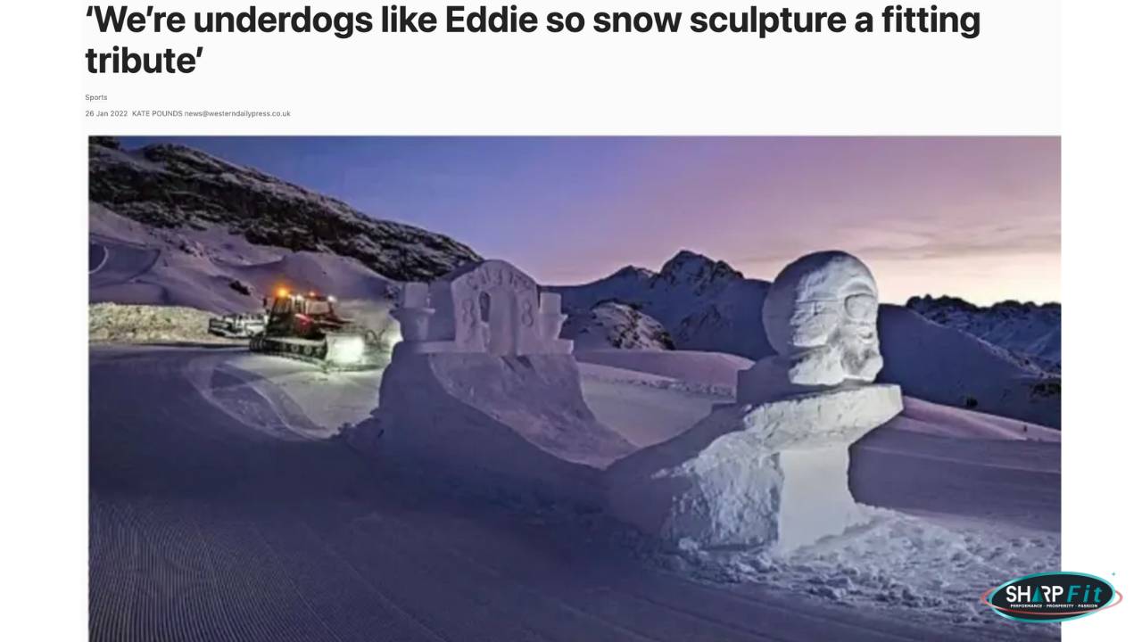 Featured in Western Daily Press about Eddie snow sculpture tribute