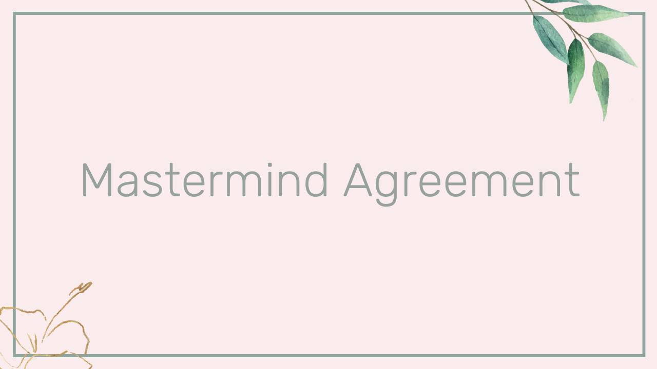 Mastermind Agreement