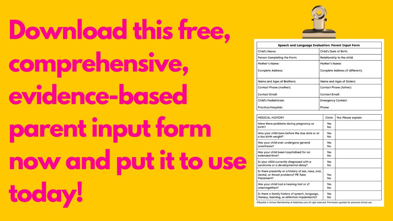 Free Parent Input Form