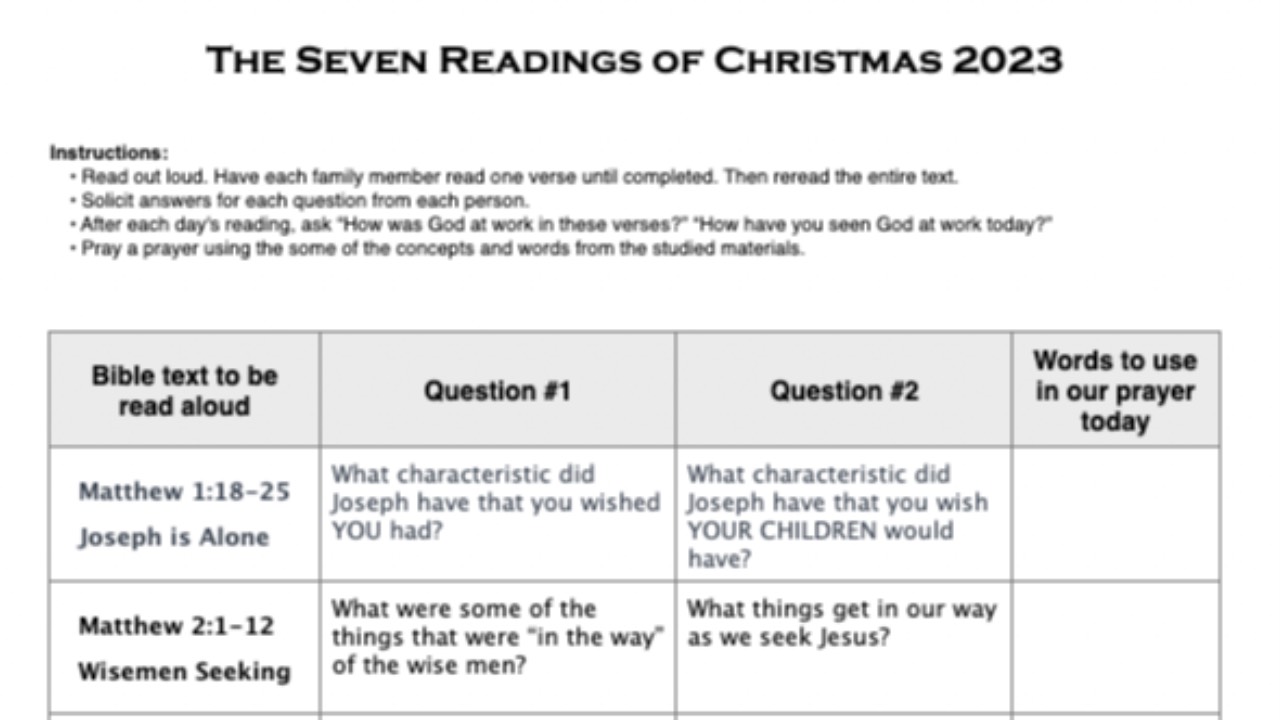 Christmas Bible Reading Plan