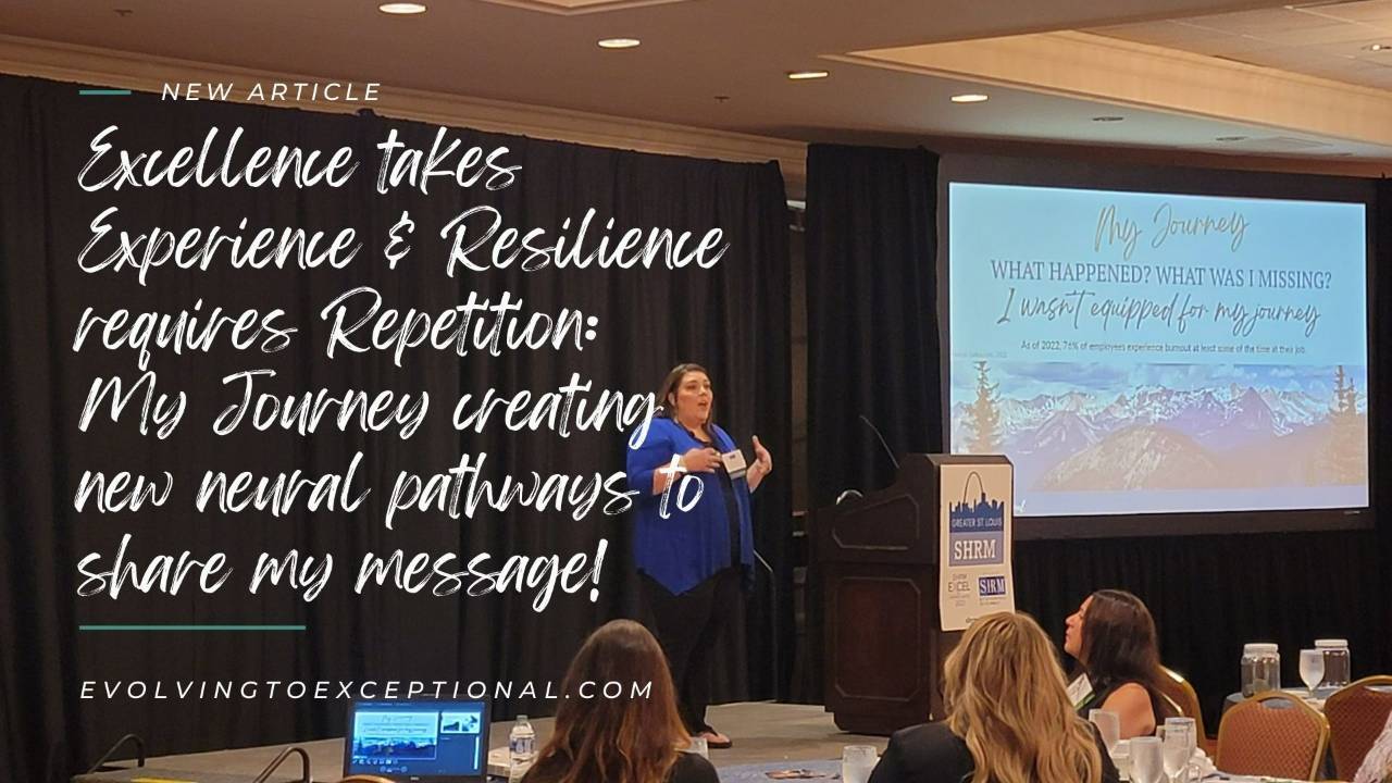 Excellence takes Experience & Resilience Requires Repetition