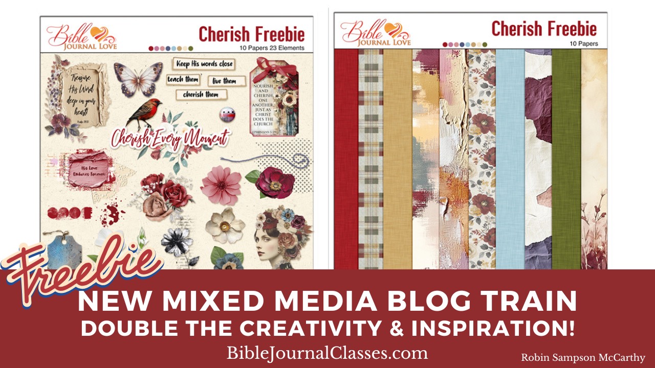 Feb Blog Train: Mixed Media Freebie