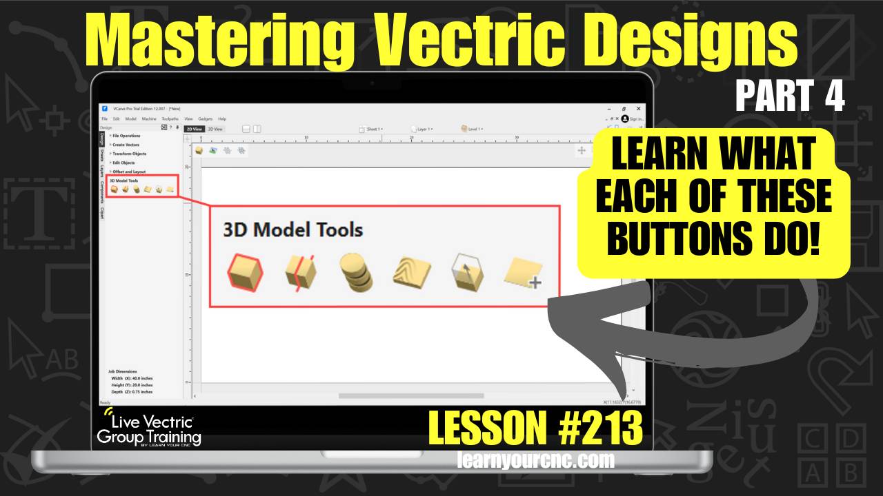 #213: Mastering Vectric Designs: Overview of Design Tab Tools (Part 4)
