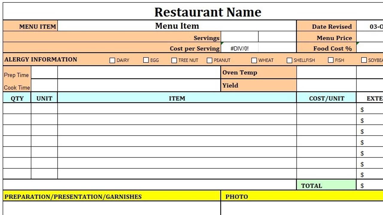 Cooking Physics Recipe Template
