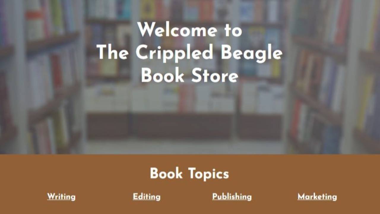 Crippled Beagle Book Store | Write | Publish | Edit | Market