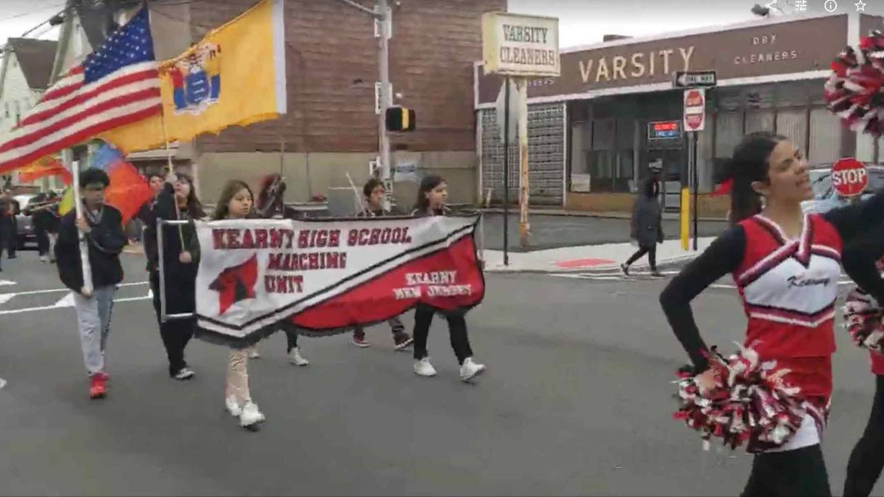 Kearny HS Band & Cheerleaders in St. Patrick's Day Parade (Video)
