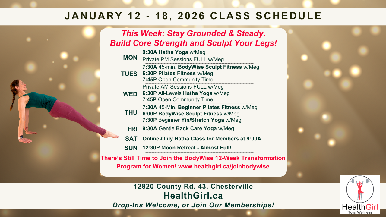 Class Schedule January 12 - 18, 2026