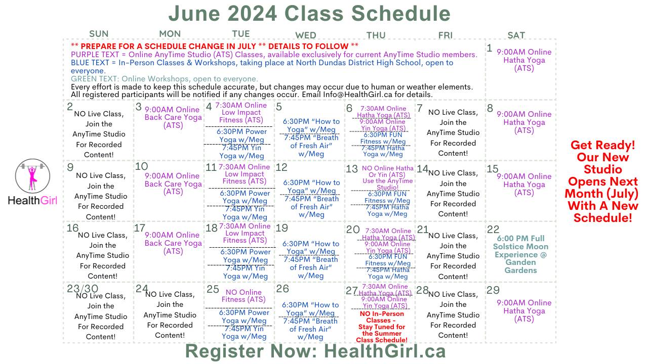 Your June 2024 Class Calendar Is Here!