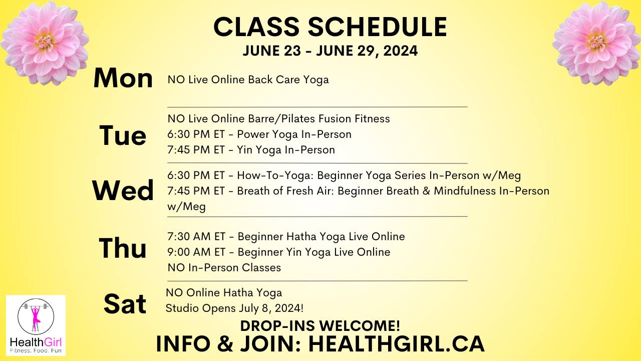 Class Schedule June 23-29, 2024