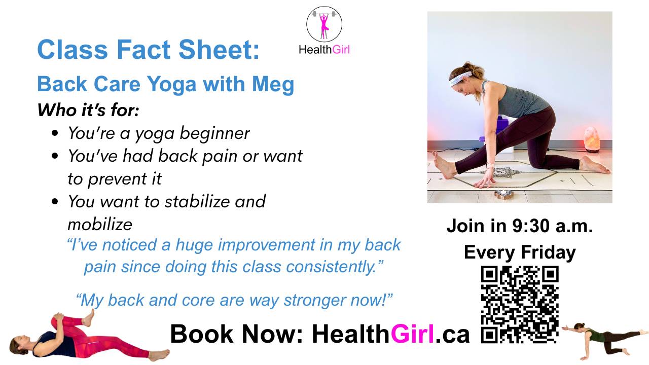 Class Fact Sheet: Back Care Yoga with Meg