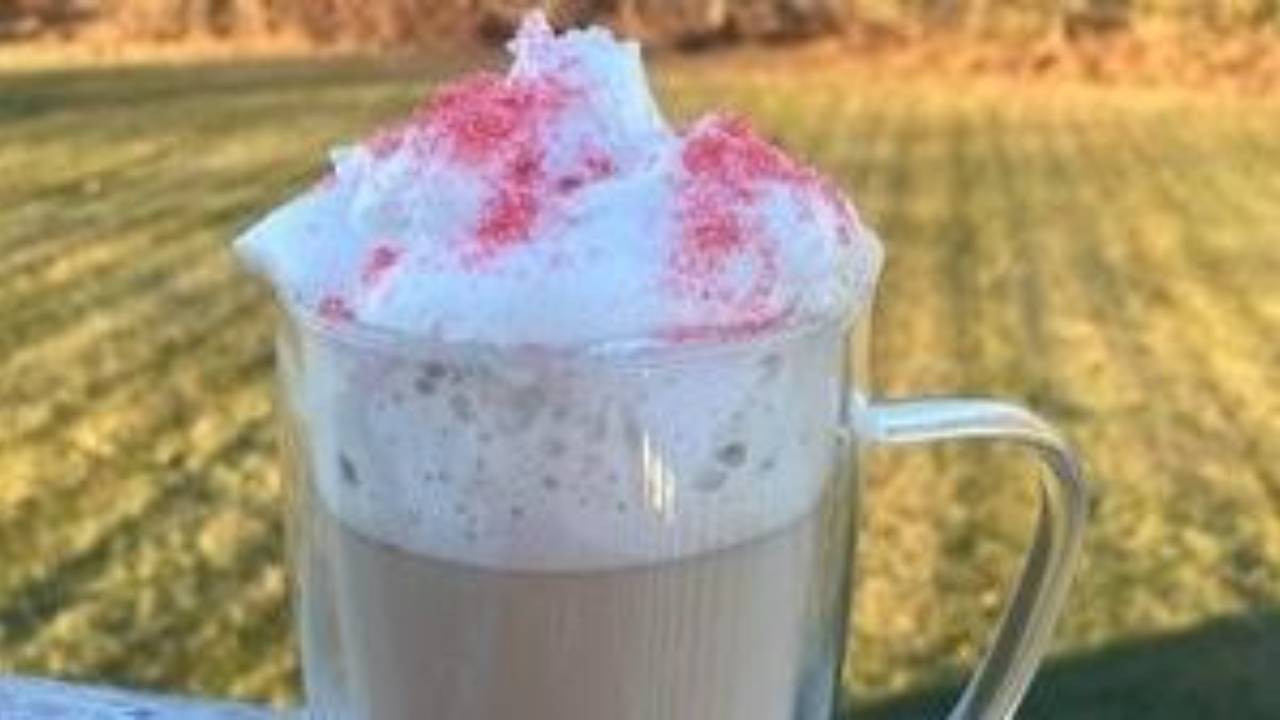 Marshmallow Candy Cane Tea Latte