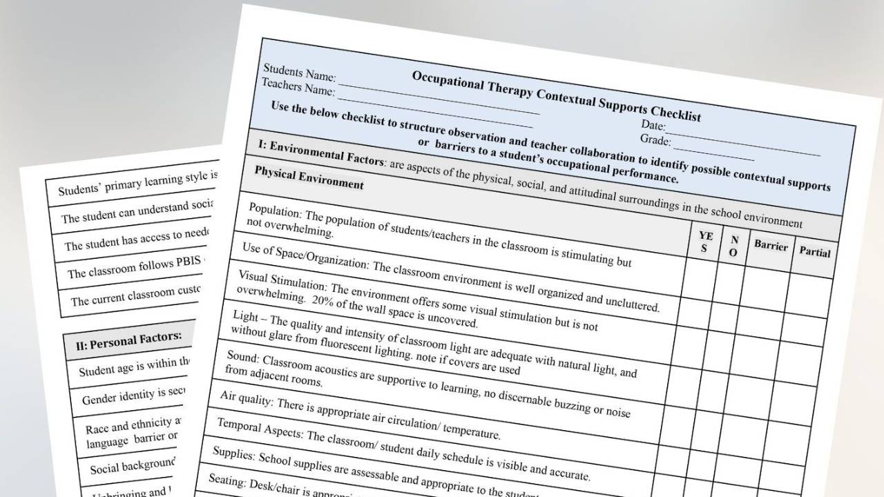 Contextual Support Checklist
