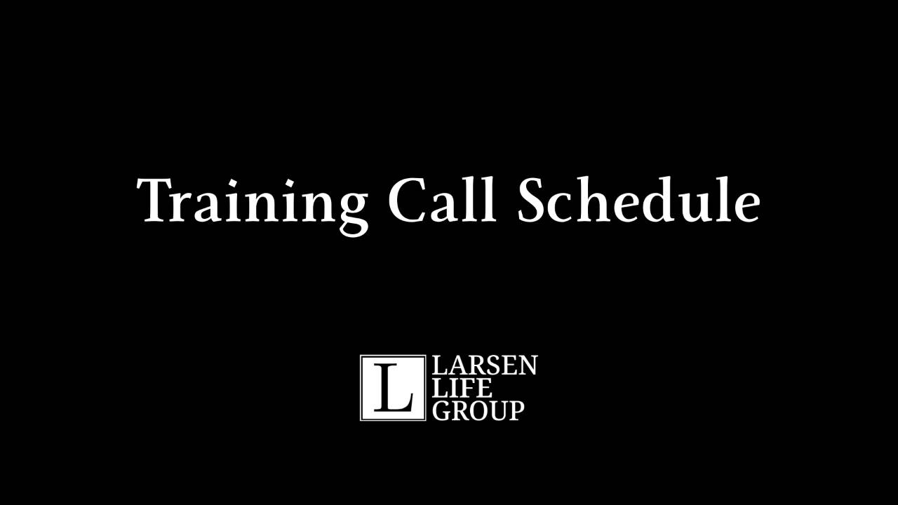Training Call Schedule