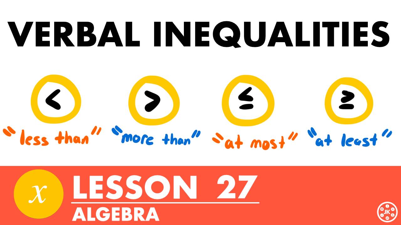 Algebra Lesson 27: Verbal Inequalities