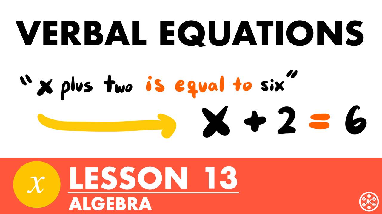 Algebra Lesson 13: Verbal Equations (Translating Sentences)